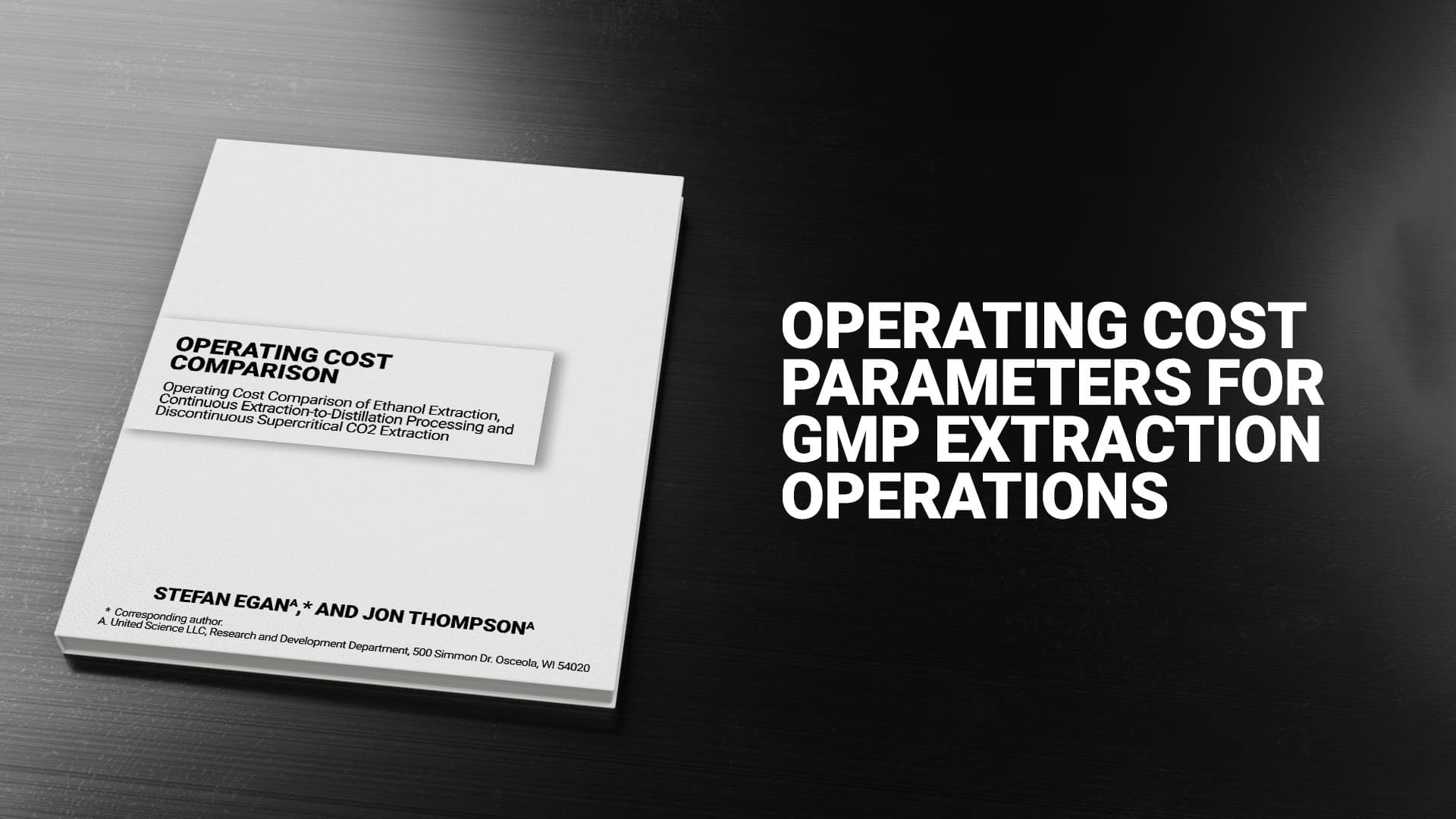 Operating Cost Parameters for GMP Extraction Operations